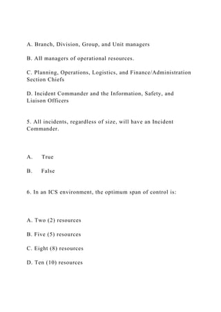 1. The Incident Command System (ICS) is a tool forA. Co.docx