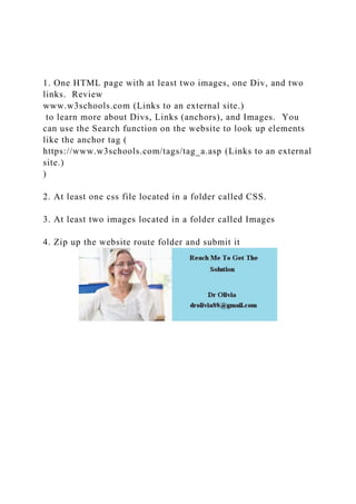 1. One HTML page with at least two images, one Div, and two link.docx