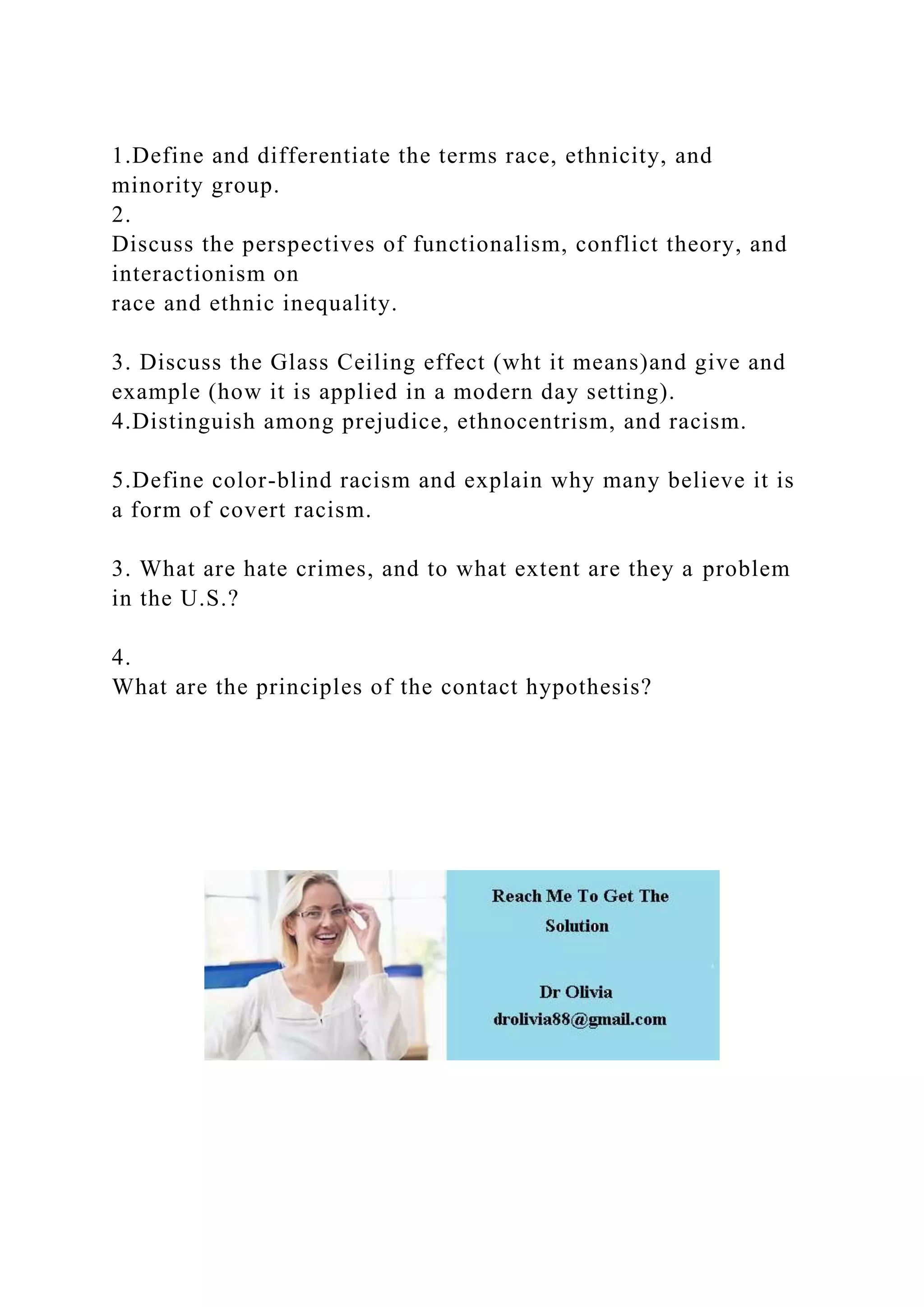 1.Define and differentiate the terms race, ethnicity, and minority g.docx