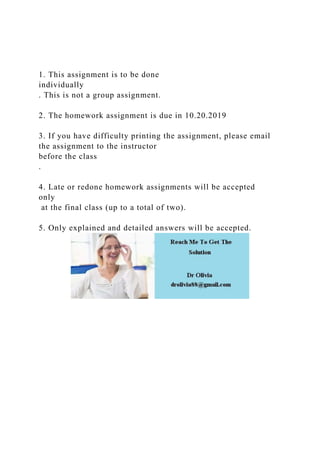 1. This assignment is to be done individually. This is not a.docx
