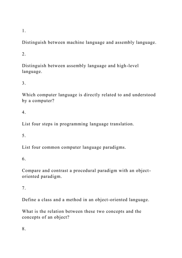 1.Distinguish between machine language and assembly language..docx