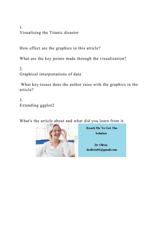1. Visualising the Titanic disasterHow effect are the graphi.docx