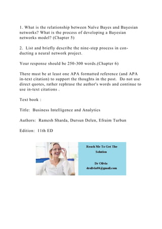 1. What is the relationship between Naïve Bayes and Bayesian network.docx