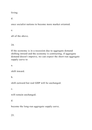 1. The short-run Phillips Curve is a curve that shows the relat.docx