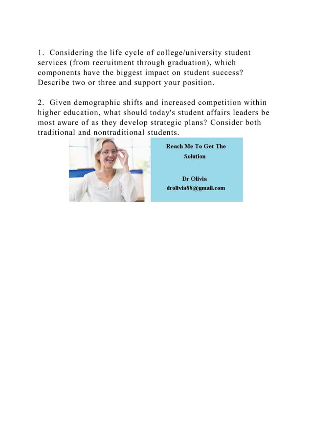 1. Considering the life cycle of collegeuniversity student service.docx | College Planning ...