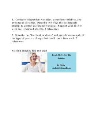 1. Compare independent variables, dependent variables, and extran.docx | Free Download