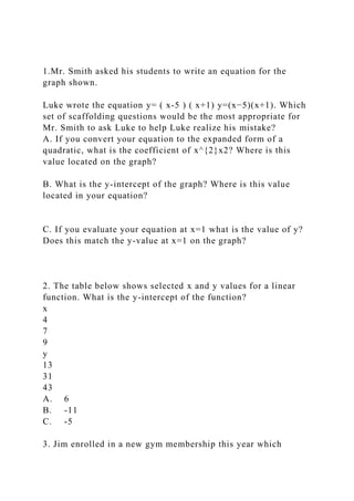 1.Mr. Smith asked his students to write an equation for the graph .docx