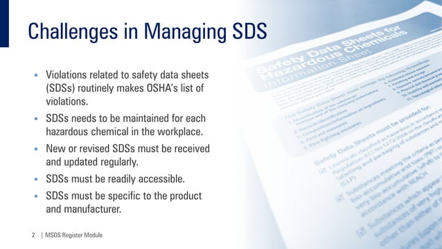 MSDS Register Module | PPT