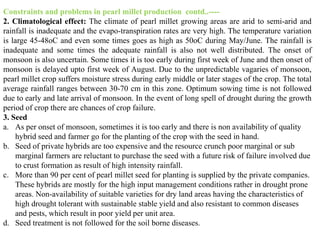 Pearlmillet crop production technology | PPTX