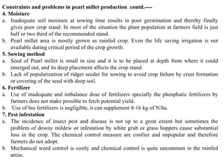 Pearlmillet crop production technology | PPTX