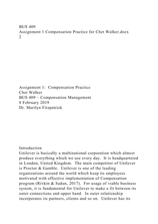 1. Assignment 2 Compensation Plan Outline Due Week 8 and worth .docx ...