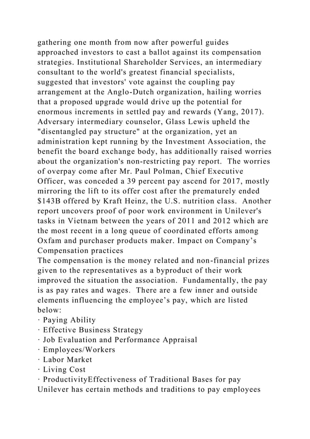 1. Assignment 2 Compensation Plan Outline Due Week 8 and worth .docx | Government Support and ...