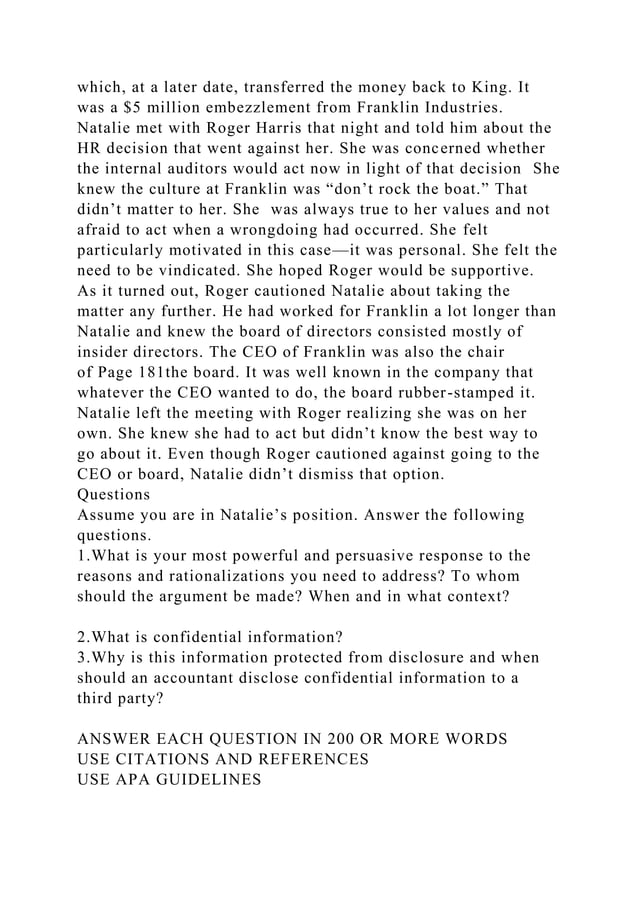 1. Case 3-4 Franklin Industries’ Whistleblowing (a GVV Case)Natali.docx