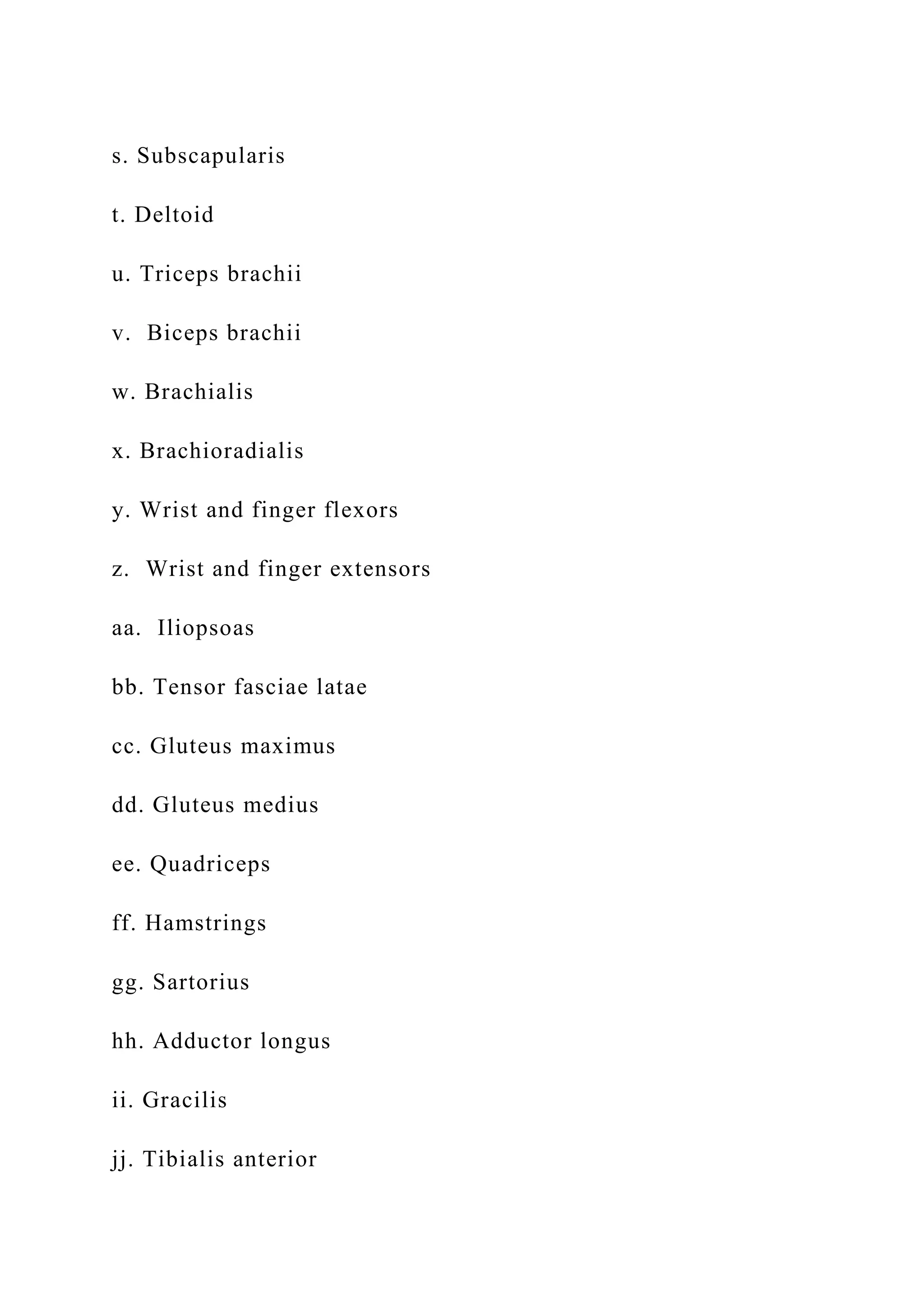 1. Describe in your own words the anatomy of a muscle. This sho.docx