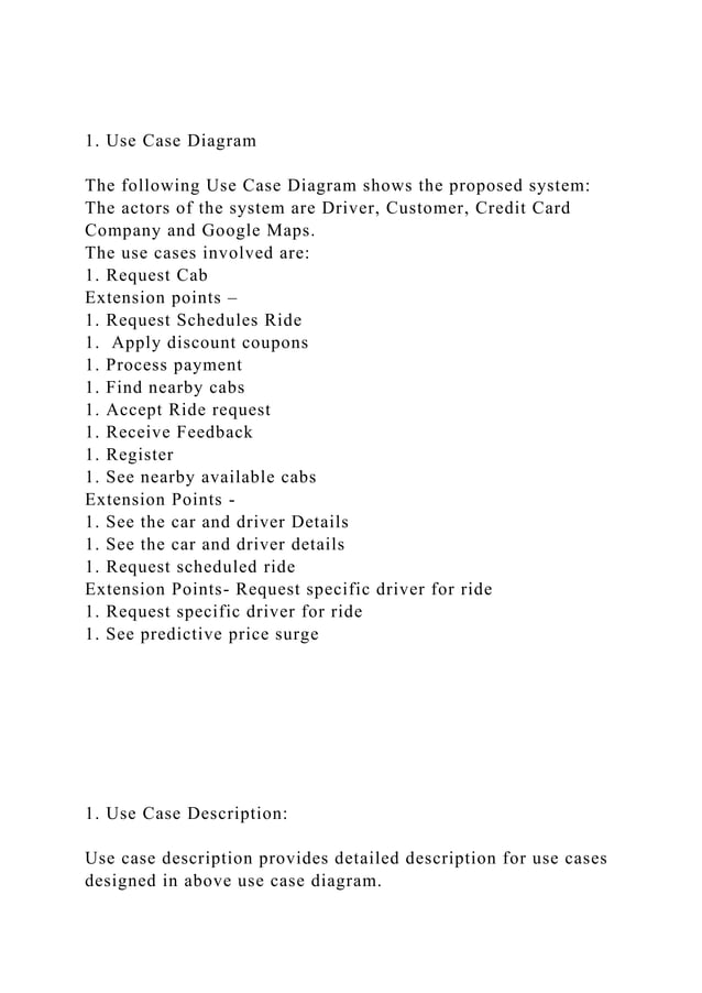 1. Use Case DiagramThe following Use Case Diagram shows the pr.docx