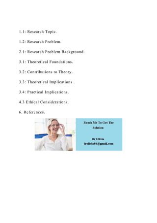 1.1 Research Topic.1.2 Research Problem.2.1 Research Pr.docx | Science