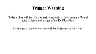1.17.23 The Nadir: Race Relations in Early 20th C America.pptx | Law