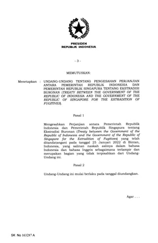 Salinan UU Nomor 5 Tahun 2023 | PDF