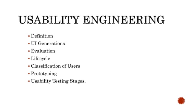 1.Usability Engineering.pptx | Operating Systems | Computer Software and Applications
