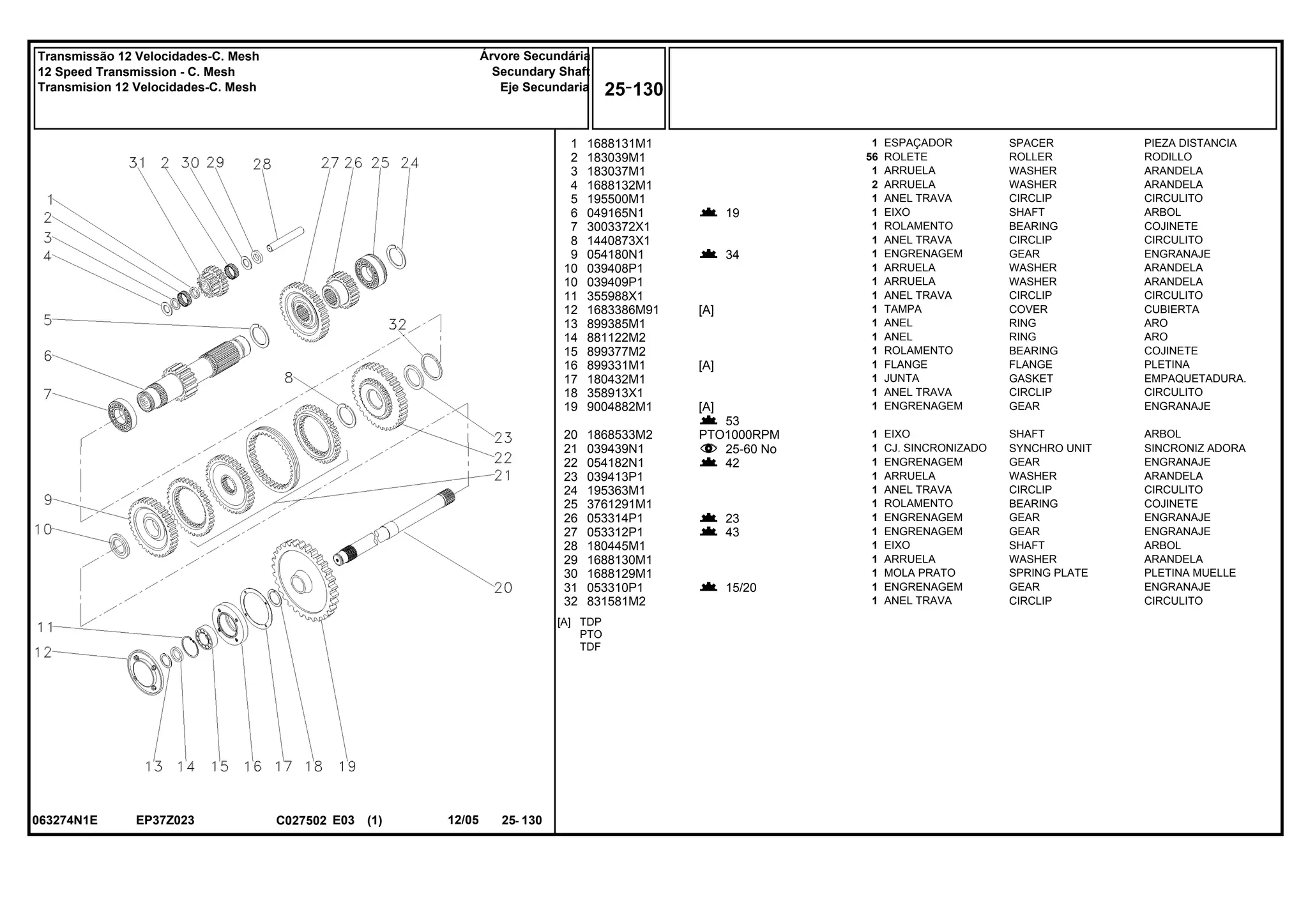1. Catálogo de Peças - Trator - Massey Ferguson 275.pdf
