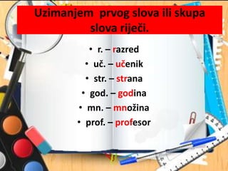 1. PISANJE SKRAĆENICA SA TAČKOM.pptx