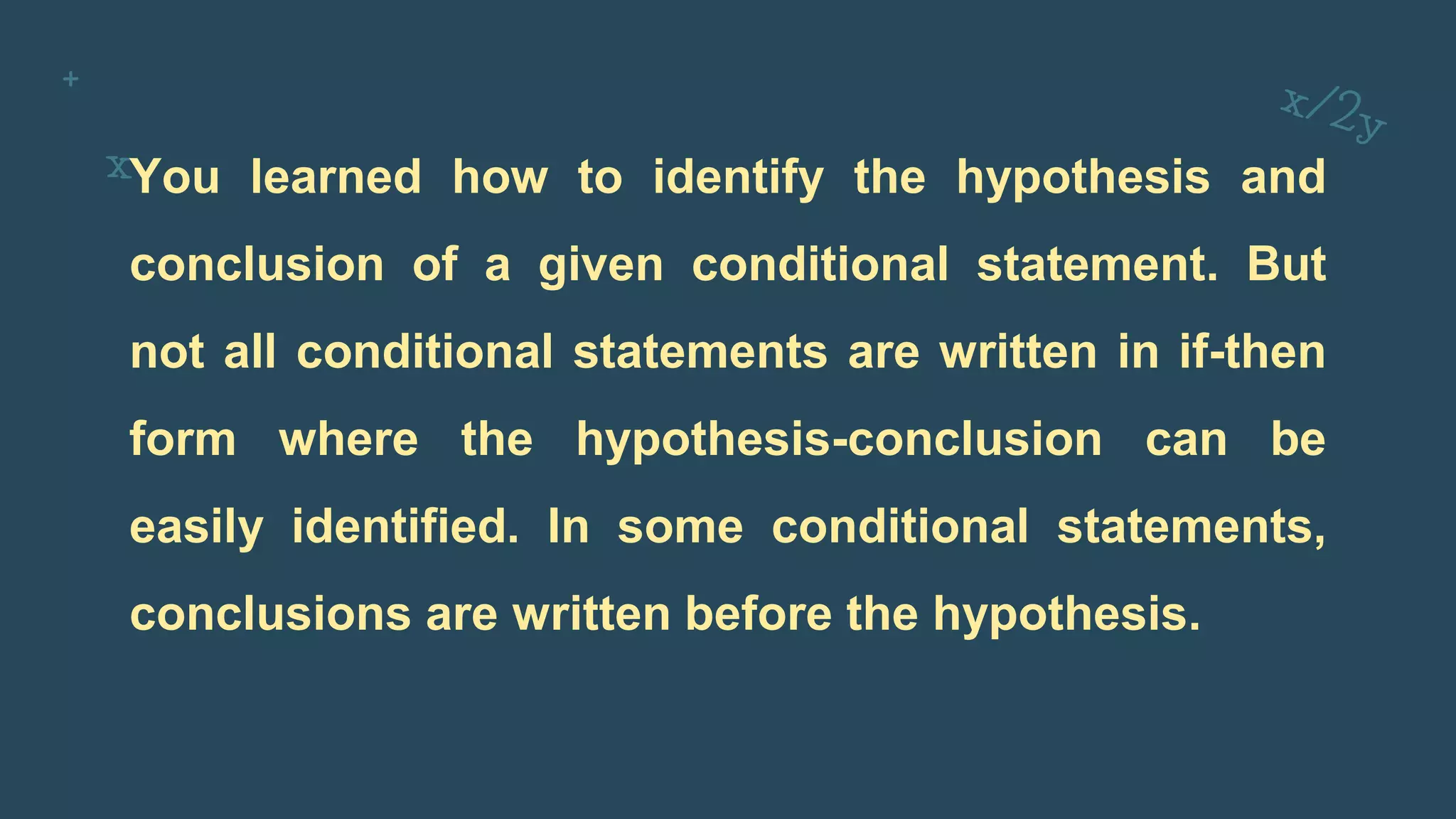 If and then statements | PPTX