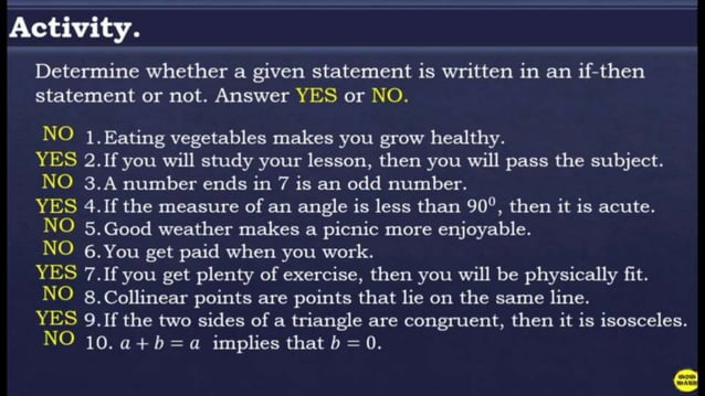 If and then statements | PPTX | Programming Languages | Computing