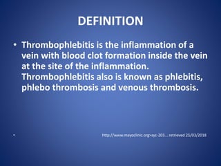 Recognising thrombophlebitis | PPT