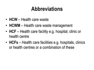 1.1._Introduction_to_health_care_waste_management.pptx | Infectious ...