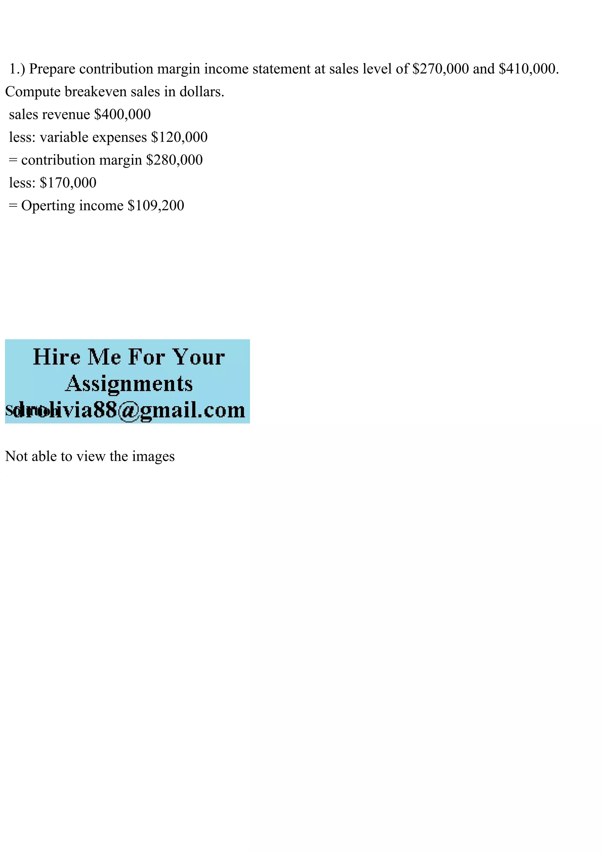 1.) Prepare contribution margin income statement at sales level o.pdf