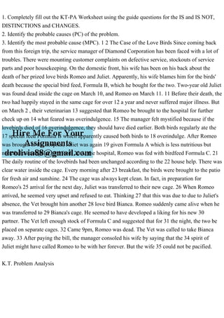 1. Completely fill out the KT-PA Worksheet using the guide questions ...