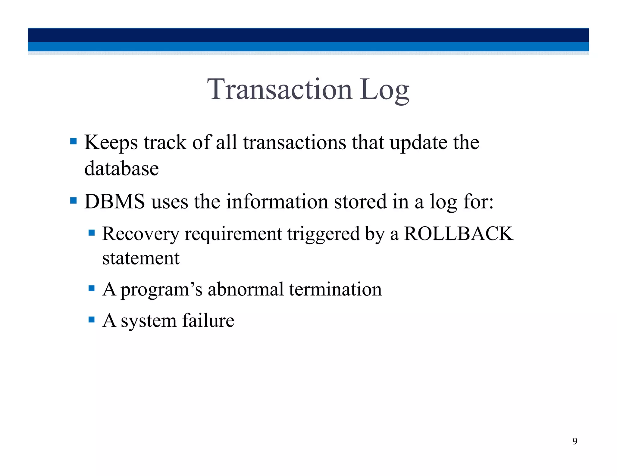 1 Transaction Processing And Concurrency Controlpptx Databases Computer Software And