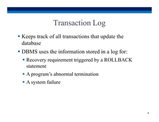 1. Transaction Processing and Concurrency Control.pptx | Databases | Computer Software and ...