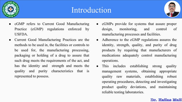 Current Good Manufacturing Practices | PPTX
