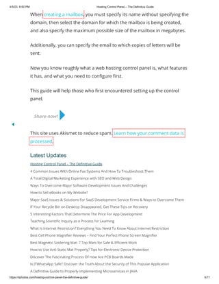 Hosting Control Panel – The Definitive Guide | PDF