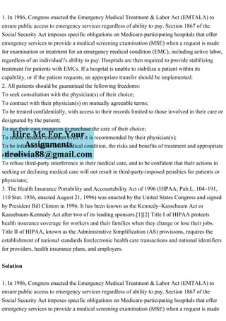 1. In 1986, Congress enacted the Emergency Medical Treatment & Labor.pdf