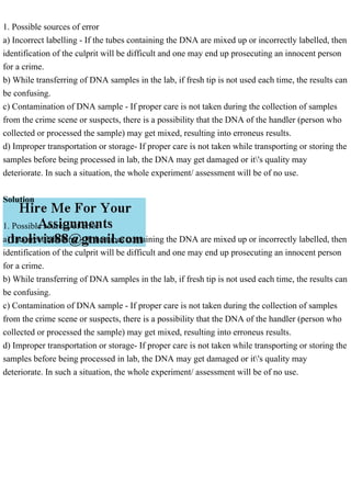 1. Possible sources of errora) Incorrect labelling - If the tubes .pdf