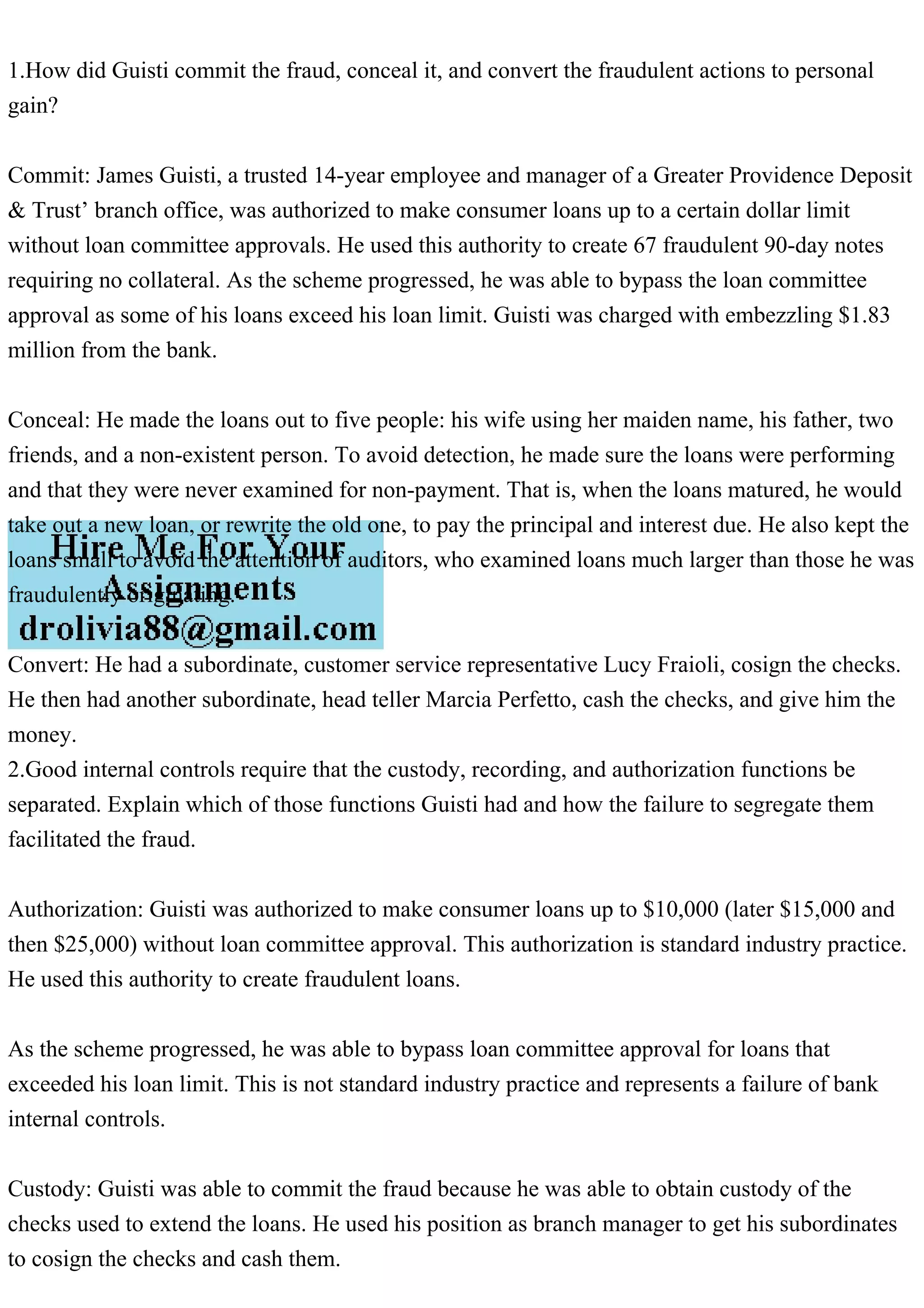 1.How did Guisti commit the fraud, conceal it, and convert the fraud.pdf