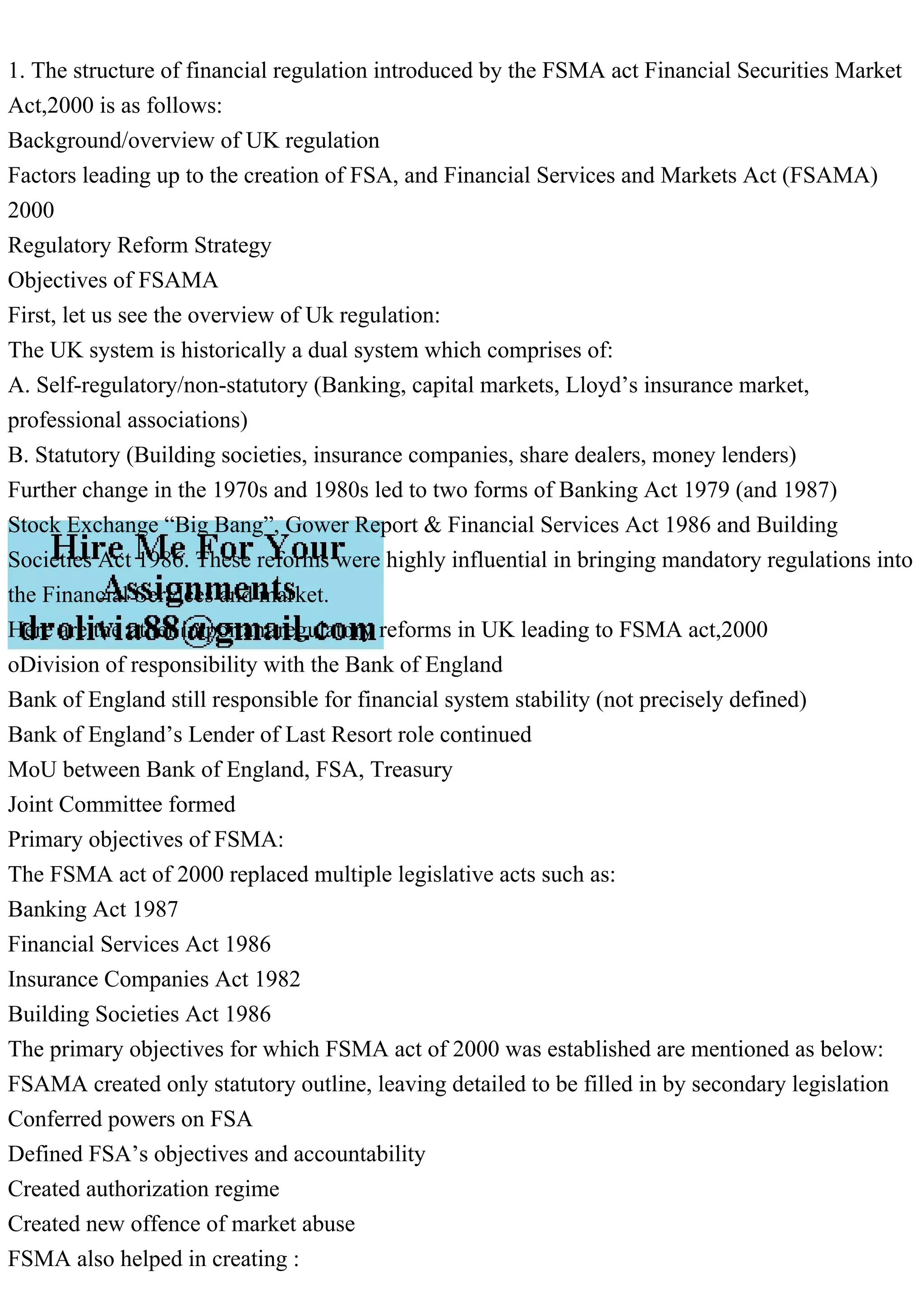 1. The structure of financial regulation introduced by the FSMA act .pdf