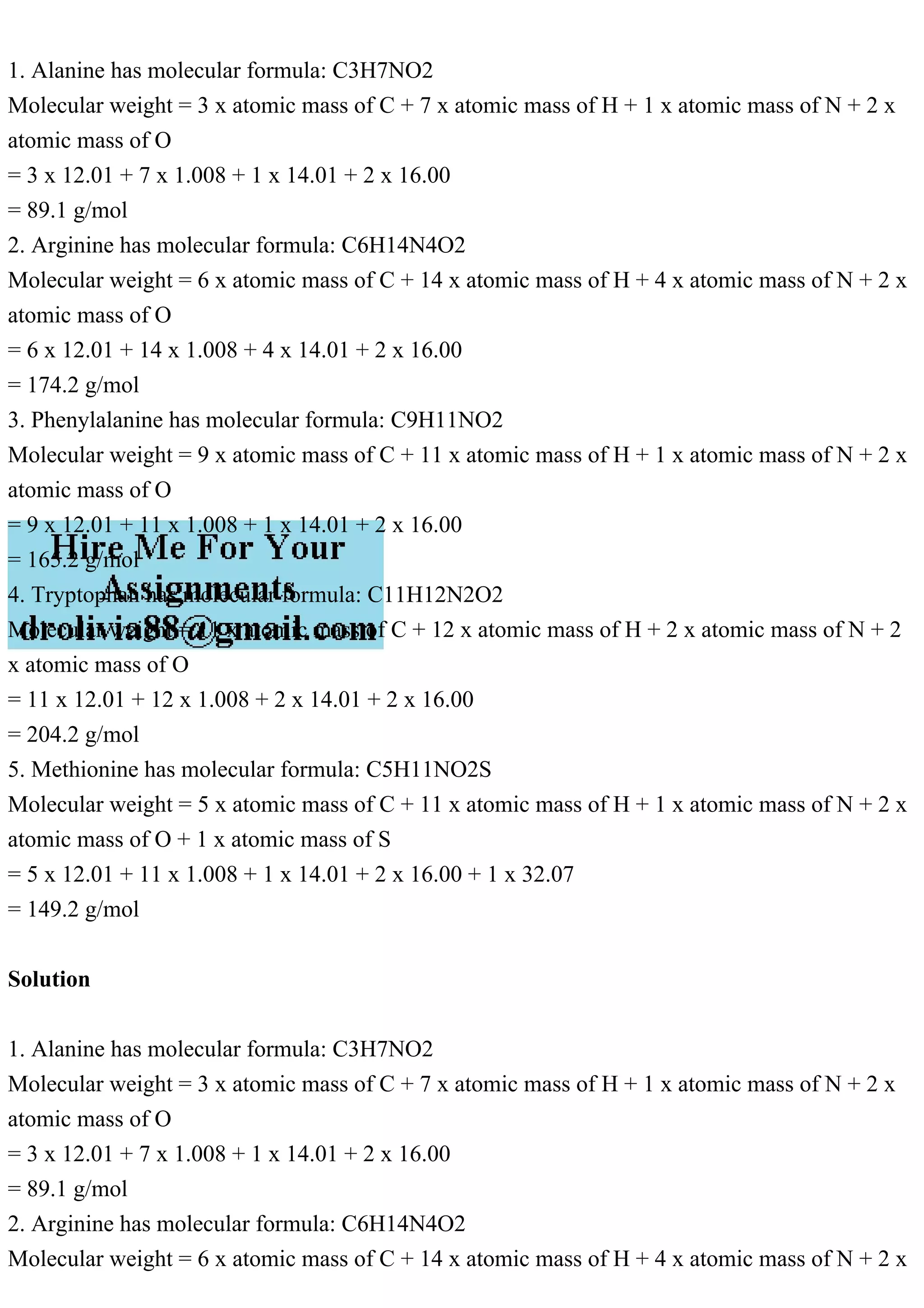1. Alanine has molecular formula C3H7NO2Molecular weight = 3 x at.pdf