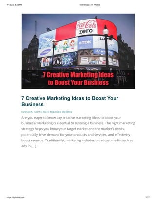 7 Creative Marketing Ideas to Boost Your Business | PDF