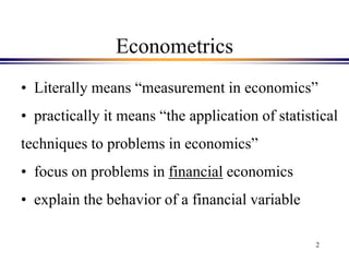 1.1.Introduction Econometrics.pptx | Business | Business and Finance