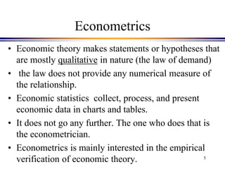 1.1.Introduction Econometrics.pptx | Business | Business and Finance