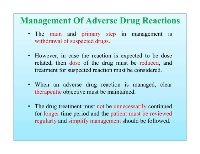 Management of adverse drug reactions | PPTX | Pharmaceutical Industry ...
