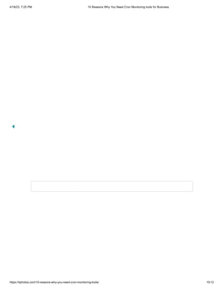 10 Reasons Why You Need Cron Monitoring tools for Your Business | PDF | Technology & Computing
