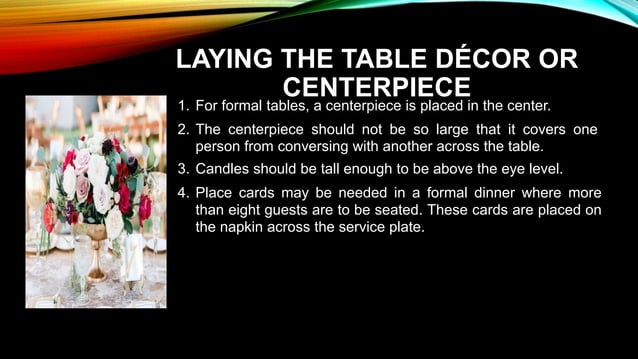 1.-Prepare-Dining-Area.pptx | Cooking | Food & Drink