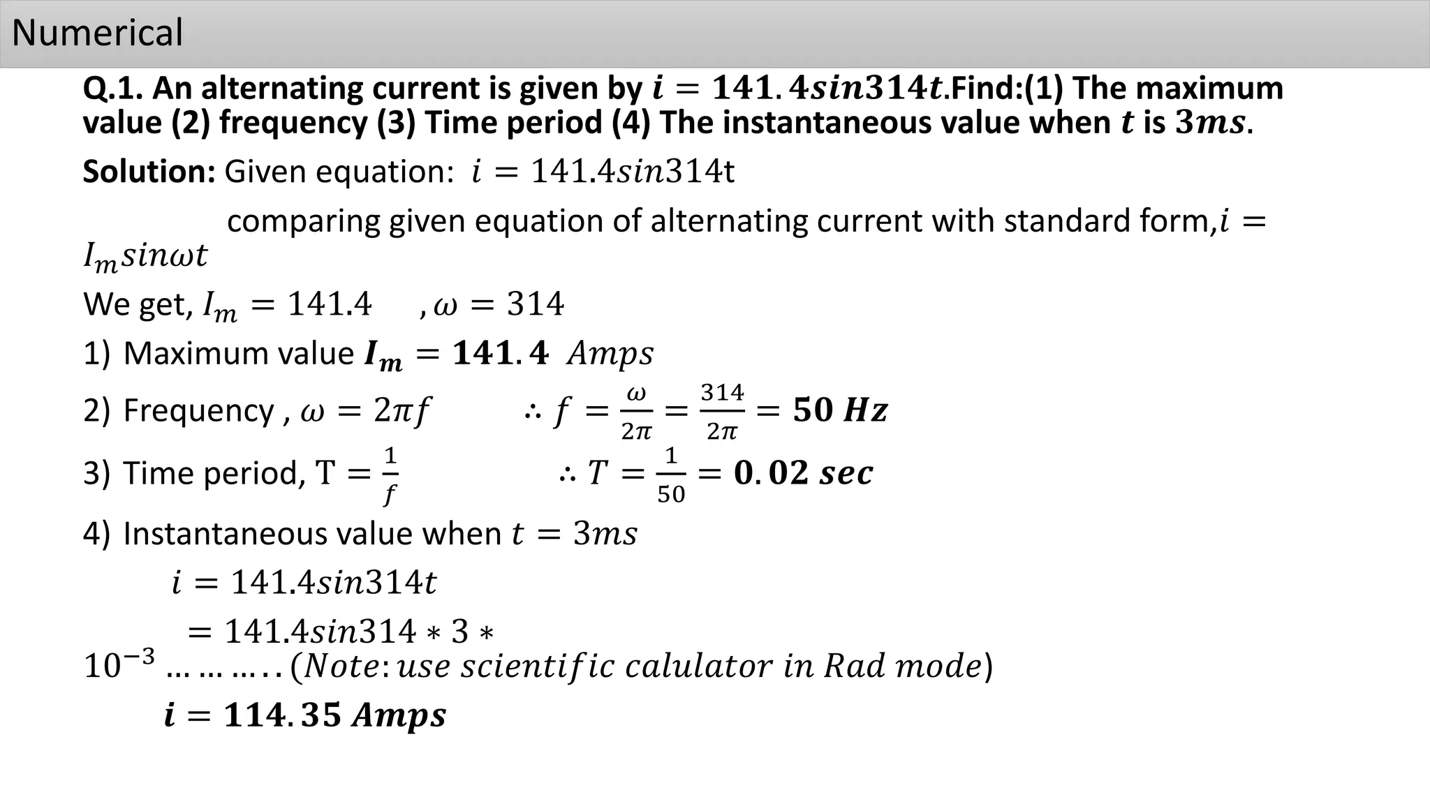 1.1 Generation of alternating voltage, phasor representation of ...