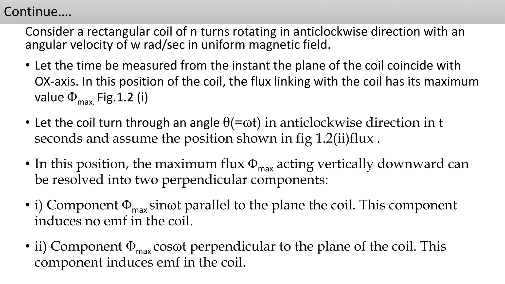 1.1 Generation of alternating voltage, phasor representation of ...