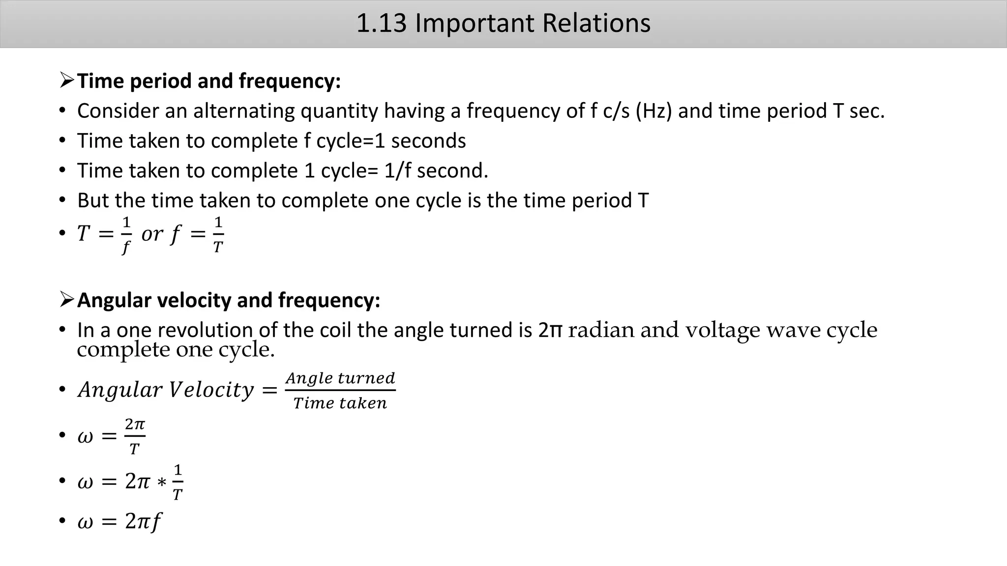 1.1 Generation of alternating voltage, phasor representation of ... 1.1 Generation of alternating voltage, phasor representation of ...