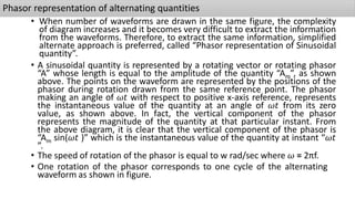 1.1 Generation of alternating voltage, phasor representation of ...